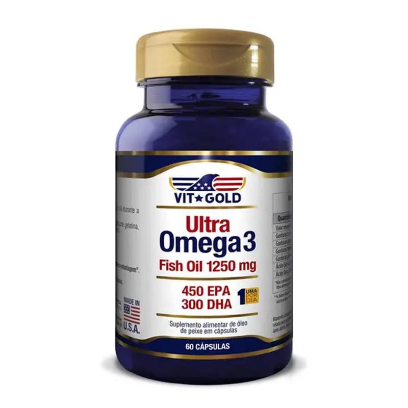 Ultra Omega 3 Fish Oil, Vit Gold, 60 cápsulas, 1250mg - Ômega 3 / Óleo de Peixe - Magazine Luiza
