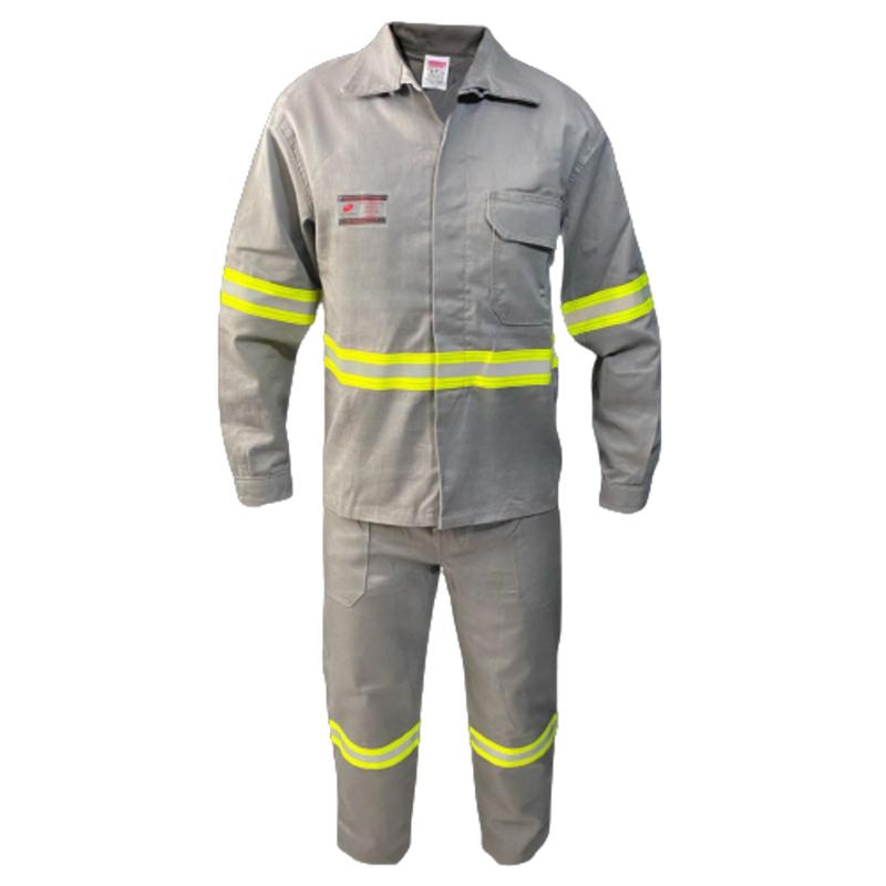 Uniforme Conjunto Eletricista Anti-Chamas NR10 Cinza Com Faixas ...