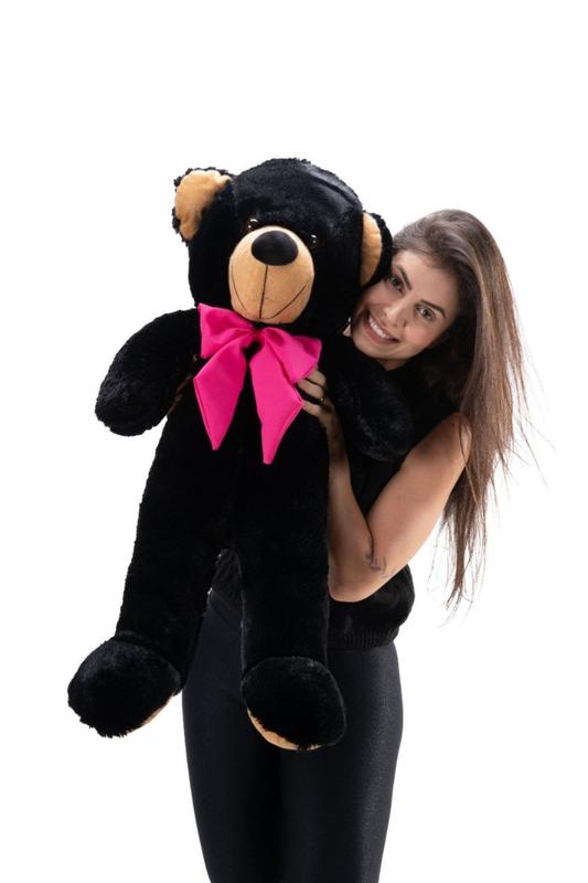 Urso Gigante Pelúcia Grande Teddy 90 cm Macio com Laço - Lavi Baby ...