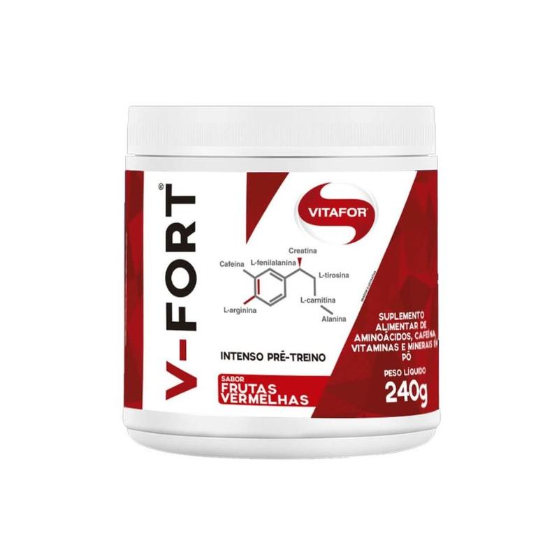 V Fort 240g Frutas Vermelhas - Vitafor - Pré Treino - Magazine Luiza