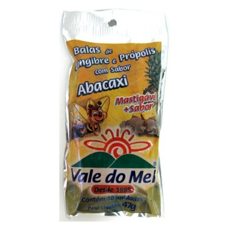 Vale Do Mel Bala Gengibre / Própolis / Abacaxi 47g - Balas - Magazine Luiza
