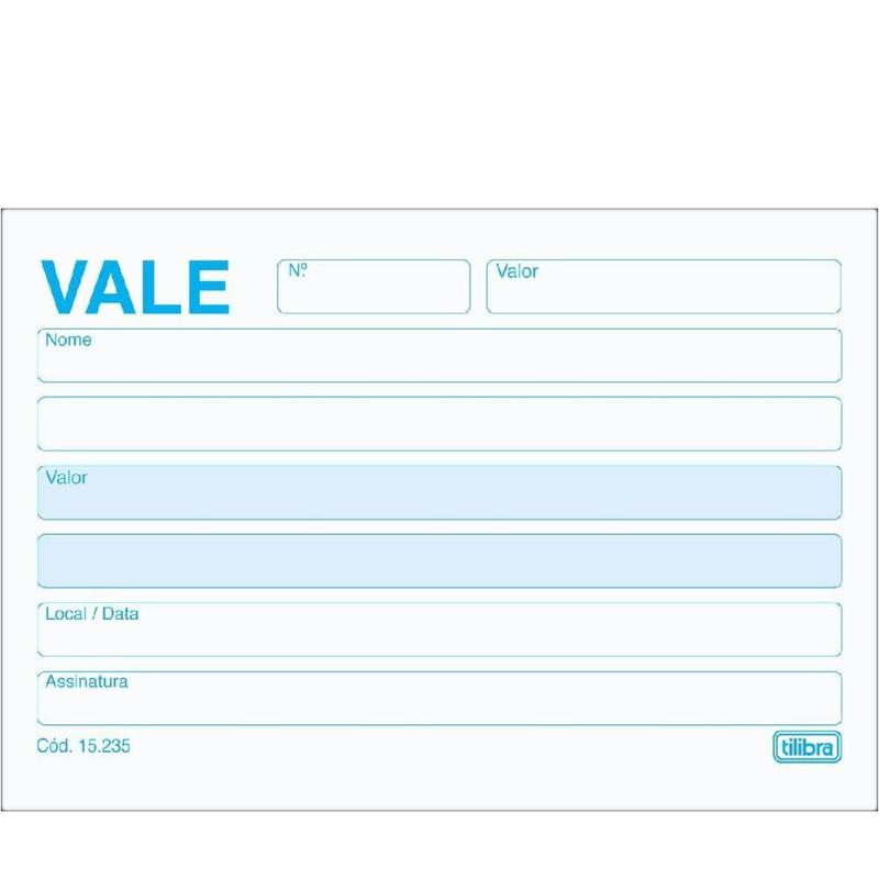 Vale sem Canhoto 100 Folhas TILIBRA - Recibo - Magazine Luiza