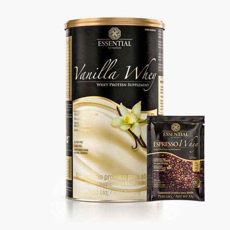 Vanilla Whey Essential (450g) + Sachê Whey Variado Essential Nutrition - Whey Protein - Magazine ...