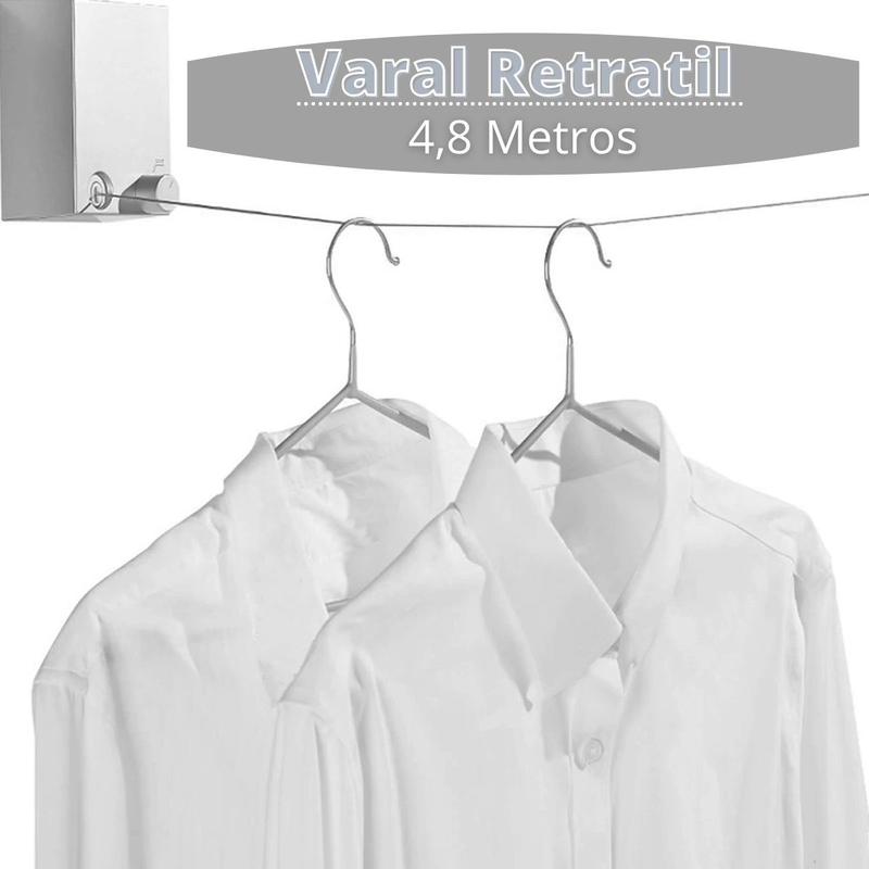 Varal De Parede Retrátil Modular Com Módulo De 4,2 Metros - 123 Útil ...