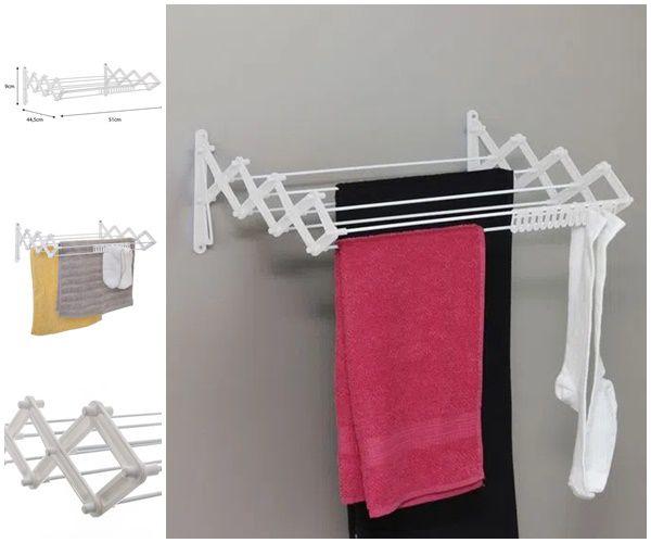 Varal Inteligente Novo Branco Pouco Espaço Completo e Prático ...