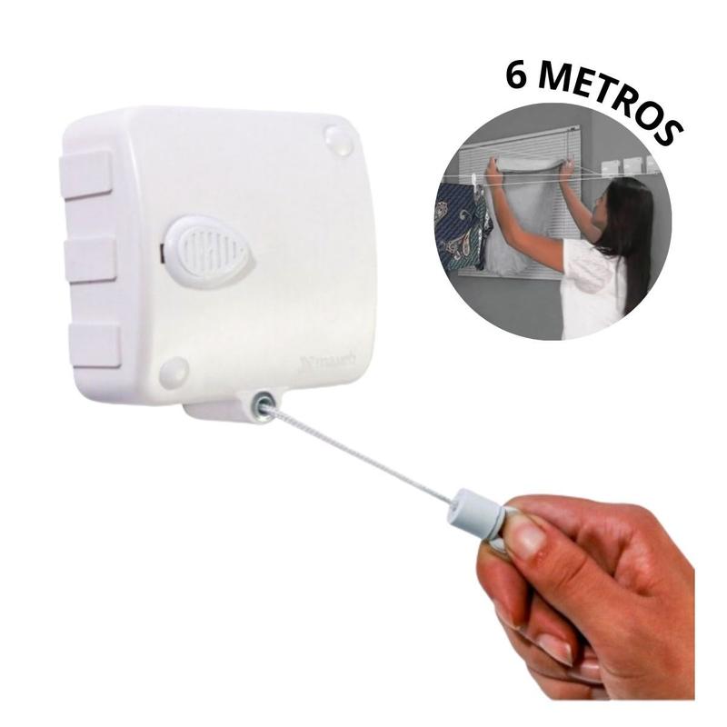 Varal Modular de Corda Retrátil Automático Com 6 Metros Extensível ...