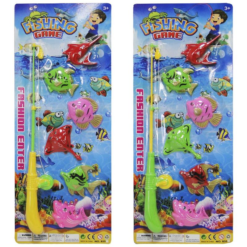 Varinha pega peixe com 6 pecas fishing game colors na cartela - OM ...