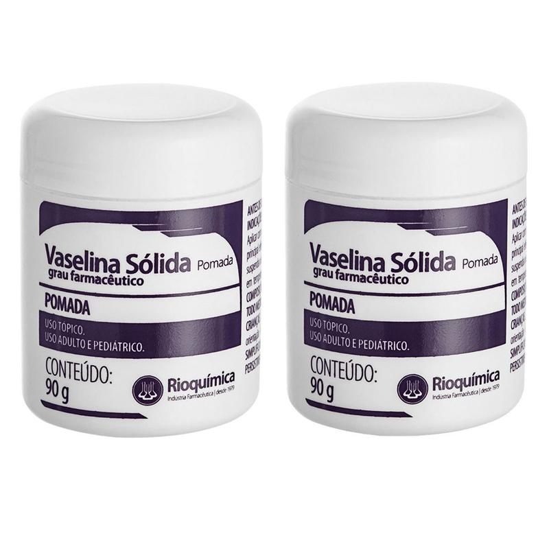 Vaselina Sólida Grau Farmacêutico Uso Tópico 90g - 2 Potes - Rioquímica ...