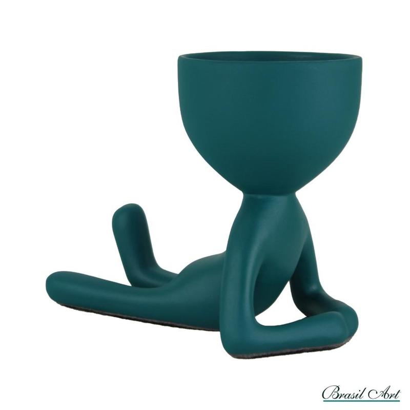 Vaso Bob Deitado de Cerâmica Verde Petróleo - Novo Tempo - Vasos para ...