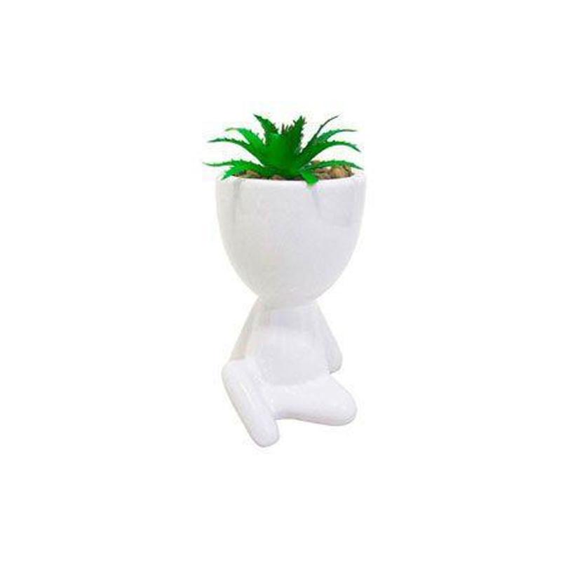 Vaso Bob Em Cerâmica Com Planta Artificial - Megagift - Vasos para ...