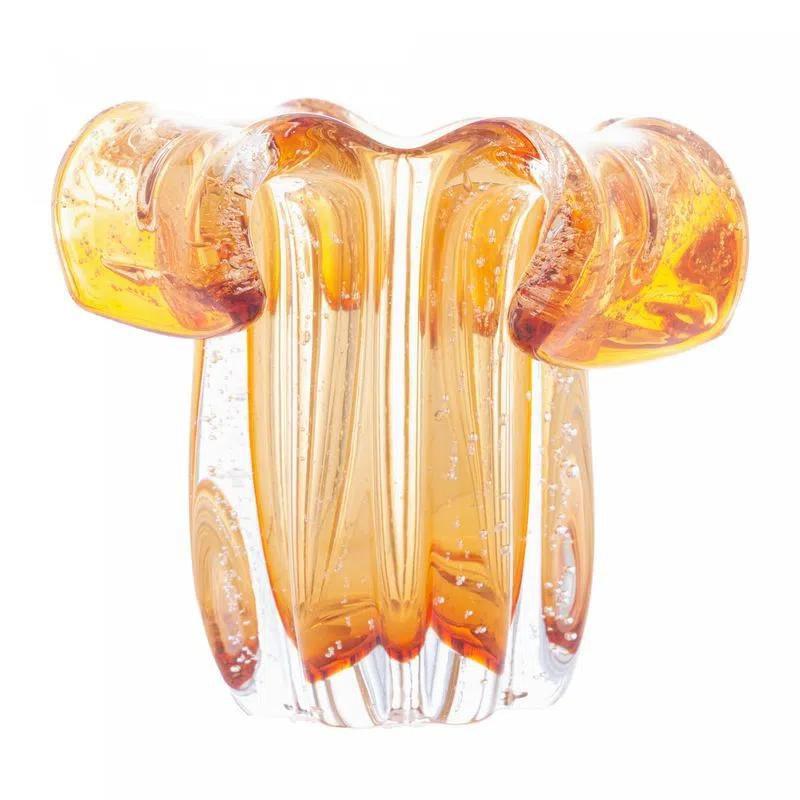 VASO DE VIDRO MURANO ITALY AMBAR WOLFF 13cm x 10cm - Vasos para Plantas ...