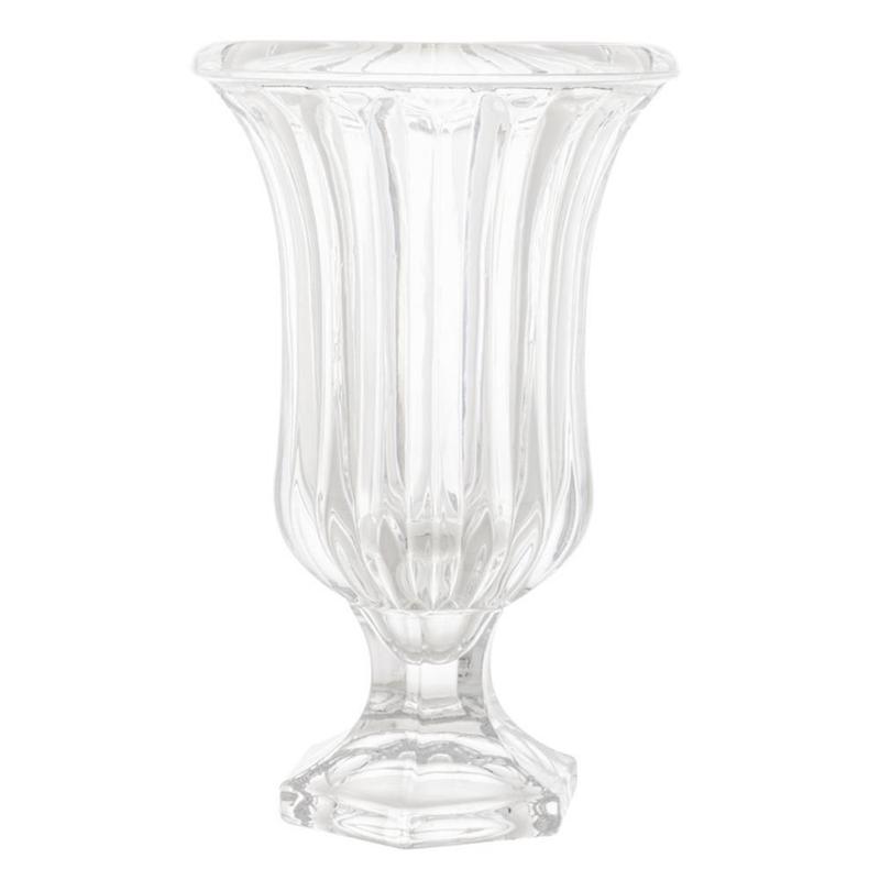 Vaso De Vidro Sodo Cálcico Com Pé Transparente Potiche Centro de Mesa ...