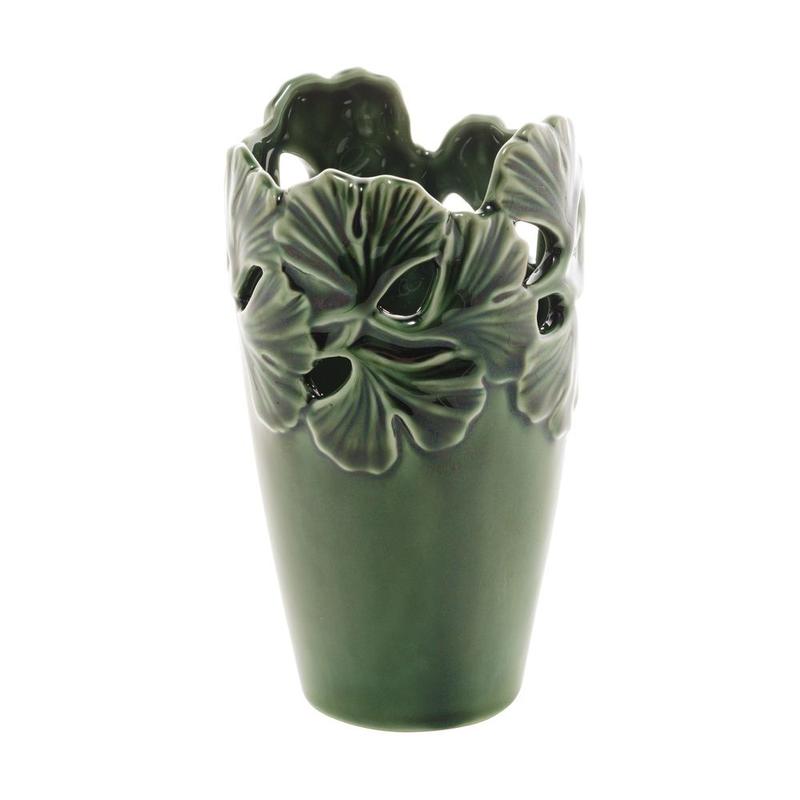 Vaso Decorativo de Porcelana Leaf Verde 17x10cm Royal Decor - Vasos ...