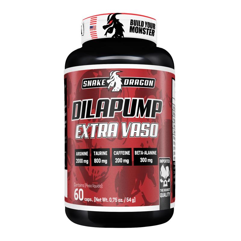Vasodilatador Dilapump Extra Pump 60 Cápsulas, Importado - Snake Dragon Red - BCAA - Magazine Luiza