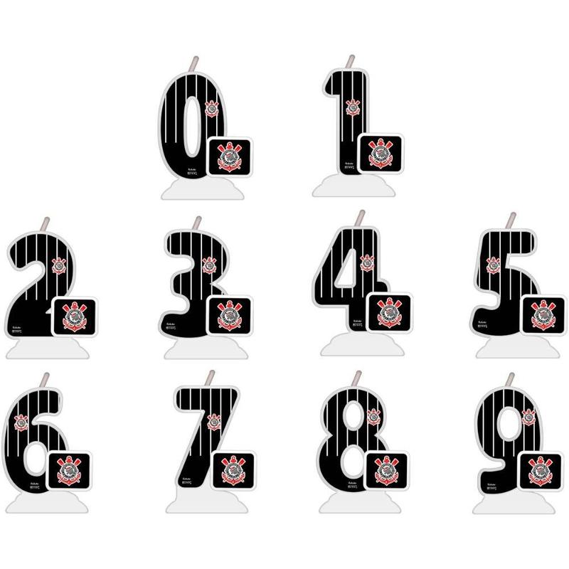 Vela de Aniversário Corinthians Numero 0 ao 9 Para Bolo - Fantasias ...