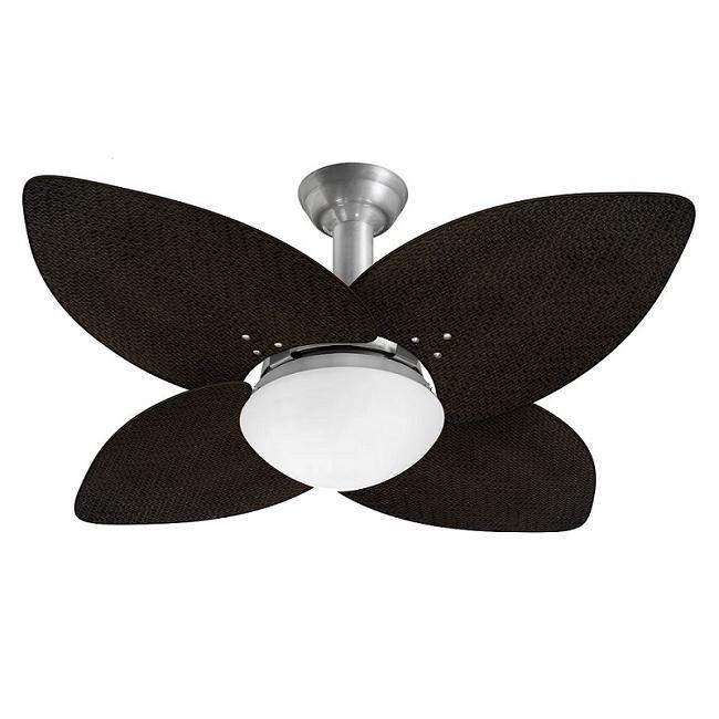 Ventilador de Teto Jet Aspen Venti-delta Prata 4Pás Rattan Tabaco ...