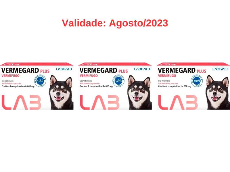 Vermífugo Vermegard Plus Cães 4 Comprimidos - Labgard - 3 Unidades ...