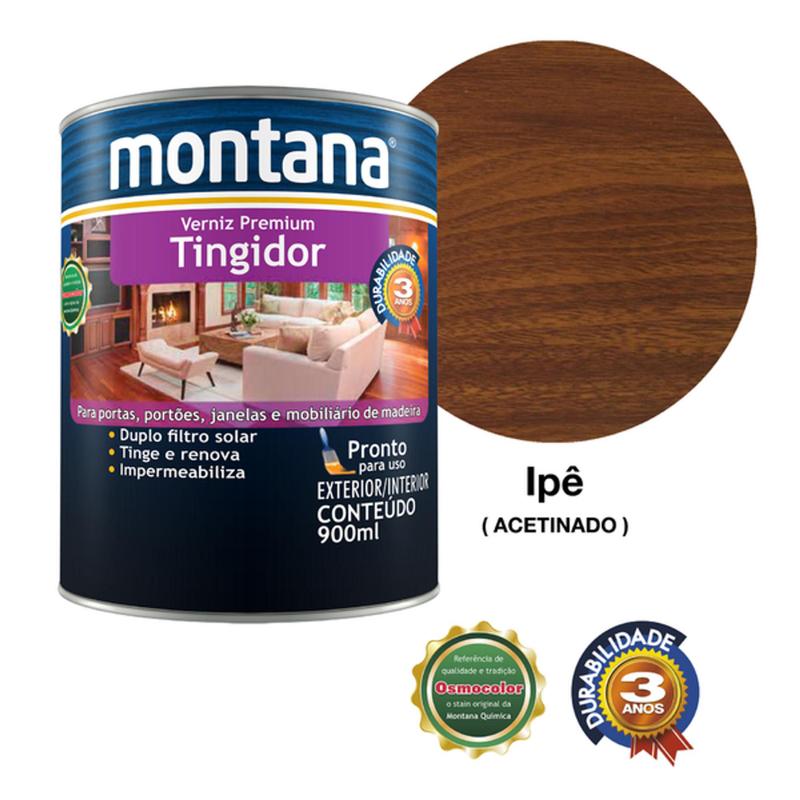 Verniz Premium Tingidor Ipê, Acetinado, Montana 900ml - Verniz ...