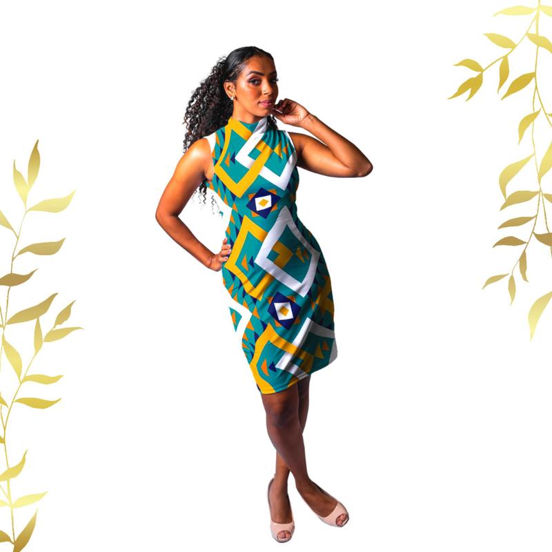 Vestido Afro Tubinho Dashiki Accra Verde - Estilo Afro moda - Vestido Feminino - Magazine Luiza
