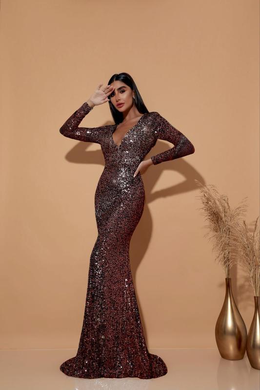 Vestido Glamour Shine Paetê Sereia Bronze - Dot - Vestido Feminino ...