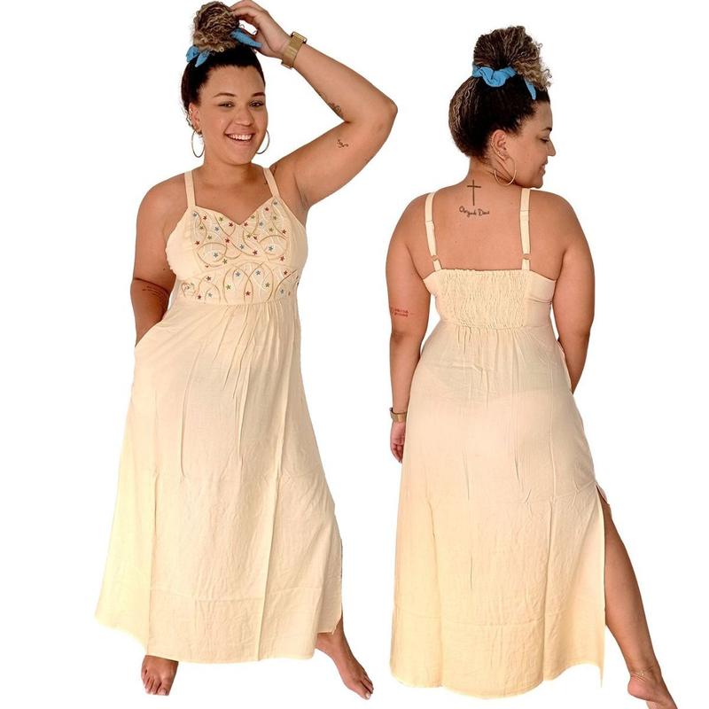 Vestido Indiano Longo Bordado Valoriza Tudo Linha Elegance - Indra Moda ...