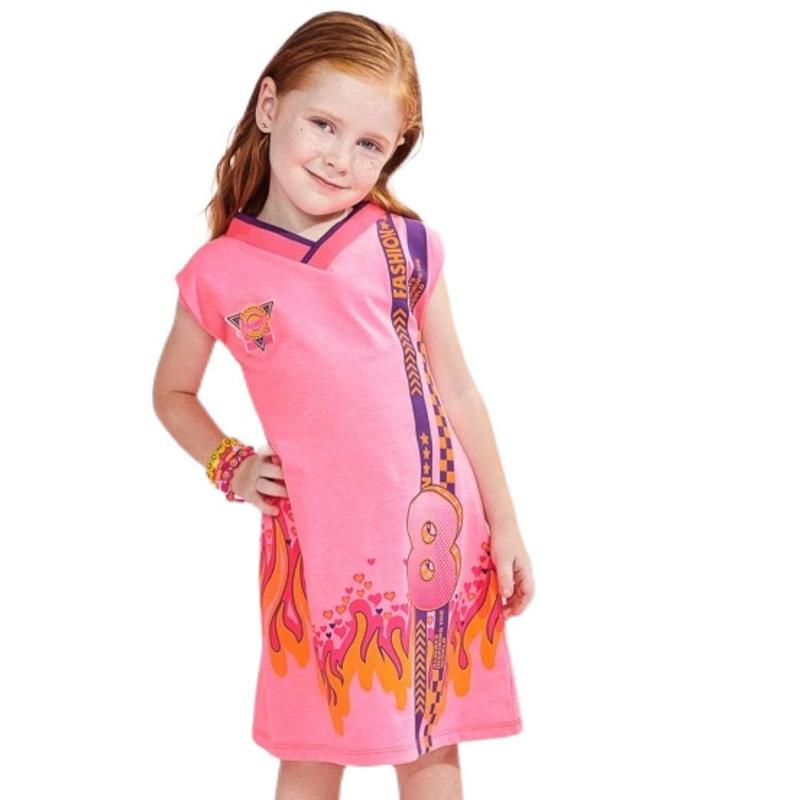 Vestido Infantil Animê Rosa Neon P4262 - ANIME - Vestido Infantil ...