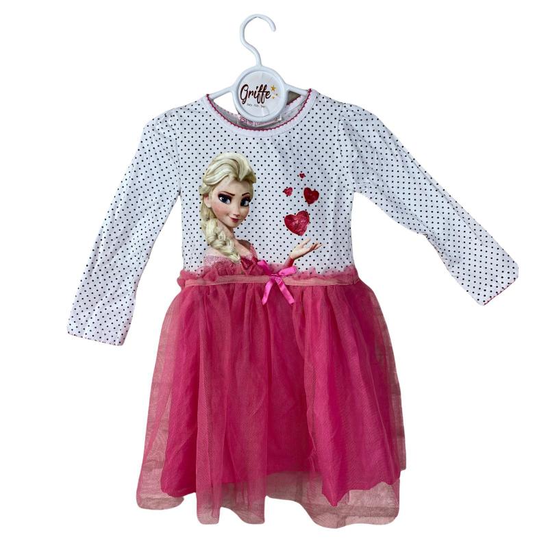 Vestido Infantil Feminino Frozen Manga Longa Rosa Griffe Bkt - Vestido ...