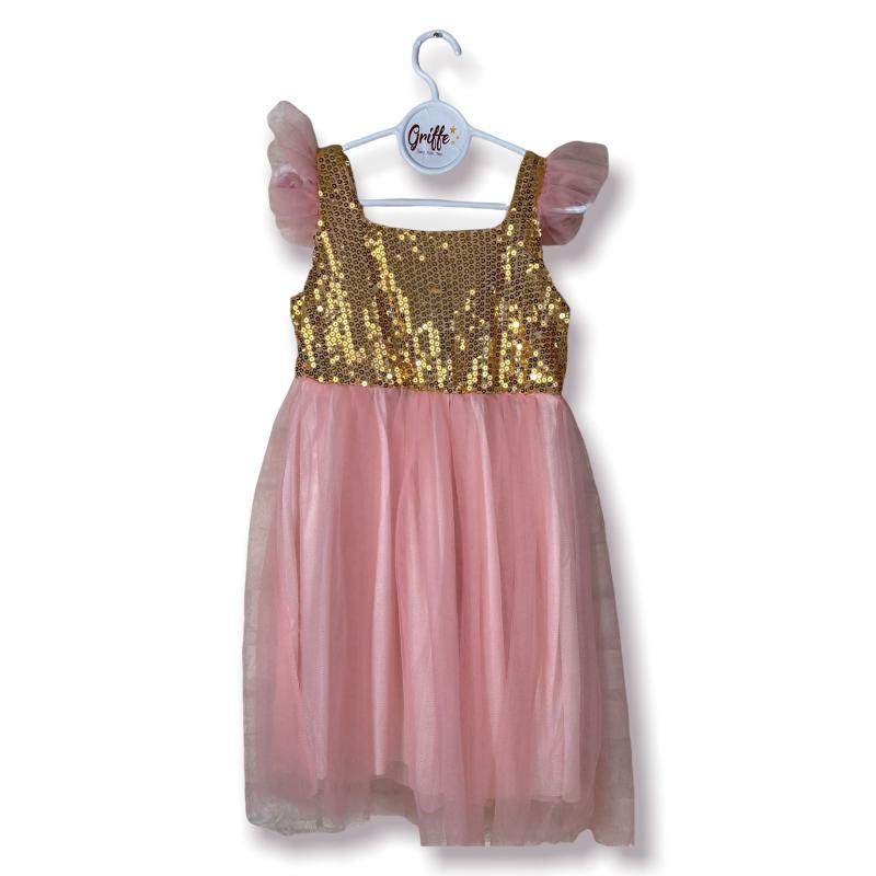 Vestido Infantil Feminino Paetê Pêssego Griffe Bkt - Vestido Infantil ...