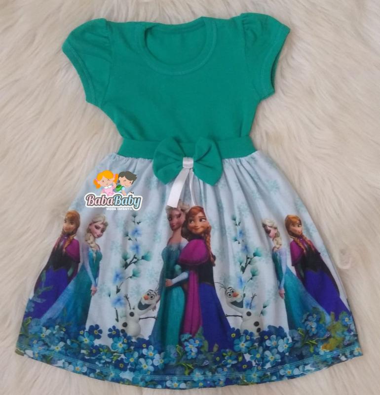 Vestido Infantil Frozen Princesa Temático Roupa Fantasia Festa Bebê ...