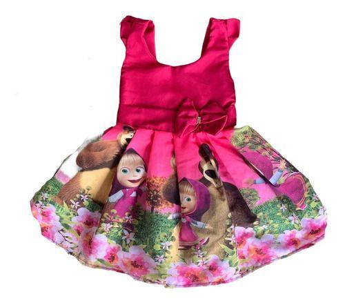 Vestido Infantil Masha Marcha Macha Marsha Infantil Temático - Princesa ...