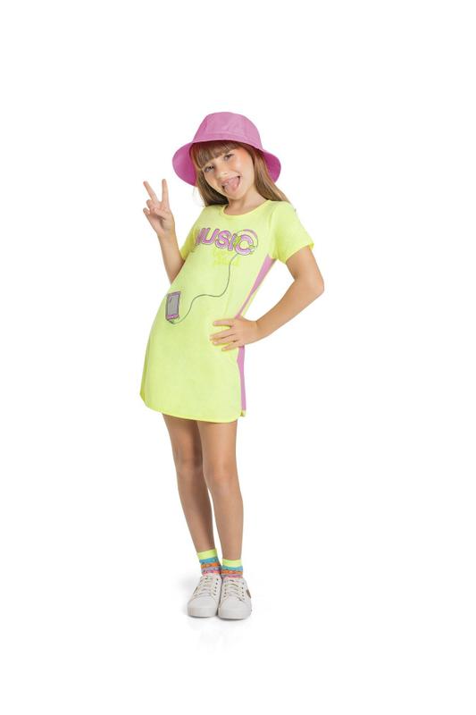 Vestido Infantil Menina Verde Neon - Kiko & Kika - Vestido Infantil ...