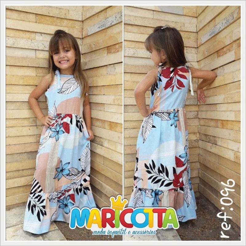 Vestido longo em viscose 8 anos estampas diversas - Maricotta Moda ...