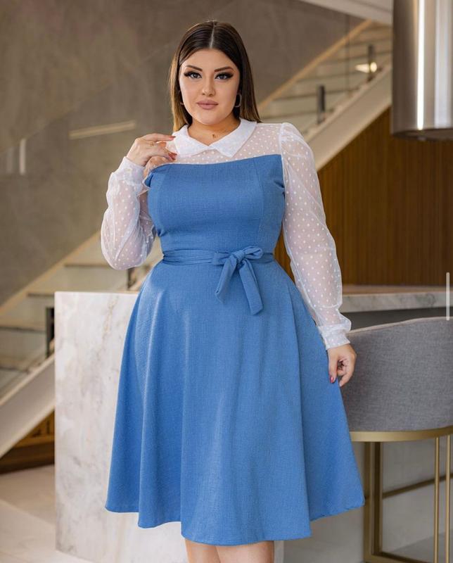 Vestido Midi único azul Céu/ Evangélico - Zê Modas Evangelica e Casual - Vestido Feminino ...