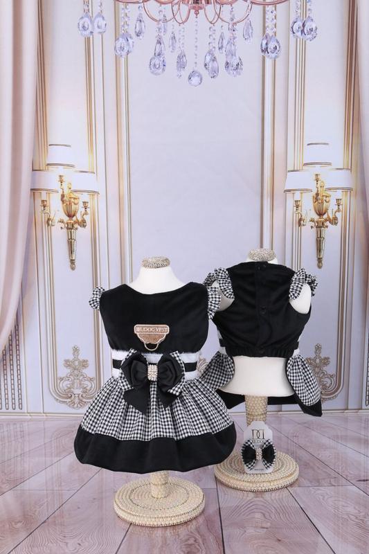 Vestido Pied Veludo Preto para cachorro e gato - Dudog Vest - Vestido ...