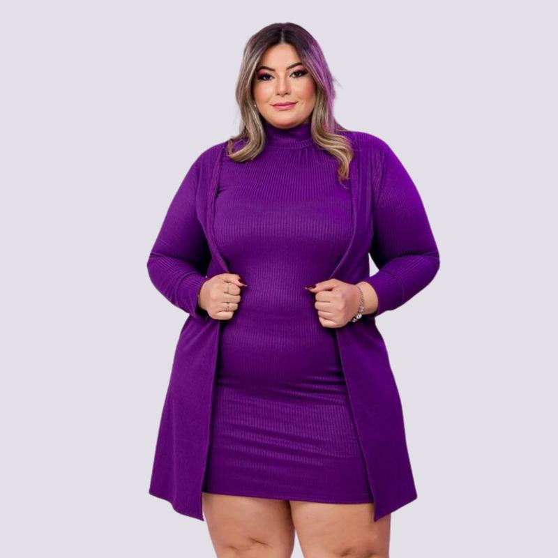 Vestido Plus Size Com Kimono Roupas Femininas GG 1845 - Bellucy Modas - Vestido Plus Size ...