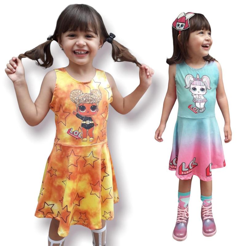 Vestido Temático Lol Surprise Azul Unicornio Amarelo Estrelas - GRIFFE ...