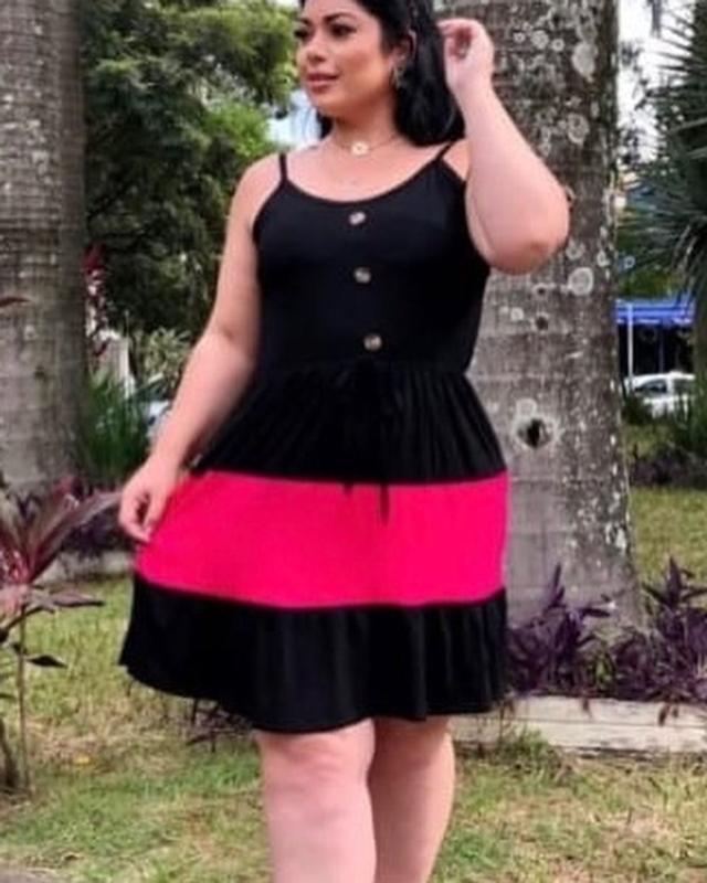 Vestido Três Maria em Malha Viscolycra Plus Size - La Lua - Vestido Plus Size Feminino ...