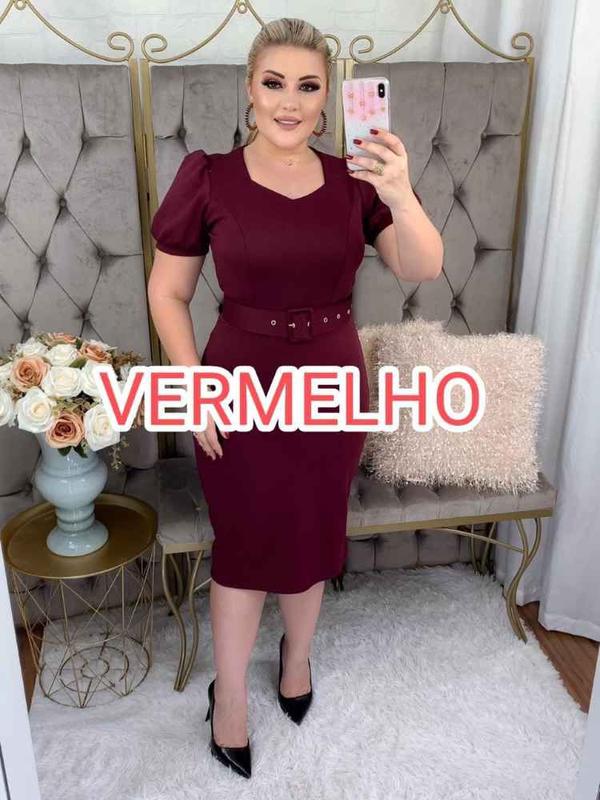Vestido tubinho ponto Roma moda evangélica érica - Lc moda evangélica - Vestido Feminino ...