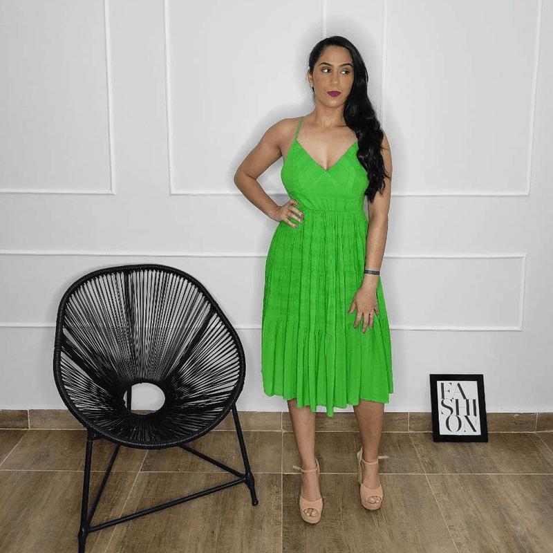 Vestido verde midi - Isis Ferrara - Vestido Feminino - Magazine Luiza