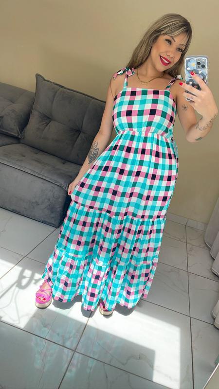 Vestido xadrez - Joyce Griff - Vestido Feminino - Magazine Luiza