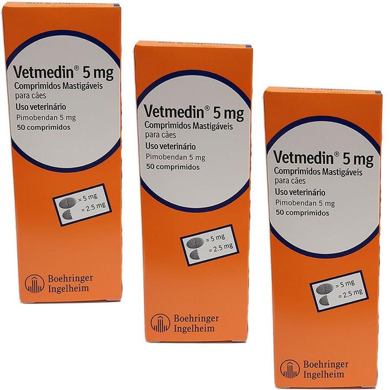 Vetmedin 5mg 50 comprimidos KIT 3 unid Boehringer Pimobendan ...