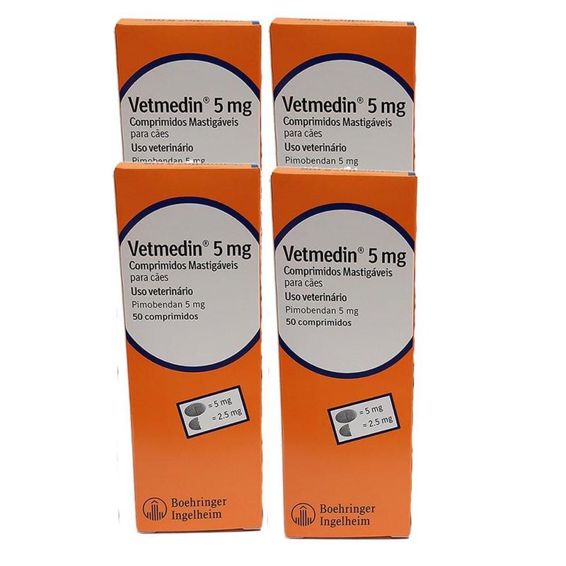 Vetmedin 5mg 50 comprimidos KIT 4 unid Boehringer Pimobendan ...