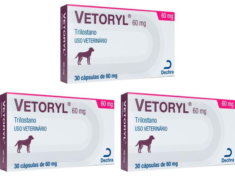 Vetoryl 60mg 30 Cápsulas - Dechra - 3 Unidades - Vitaminas e ...