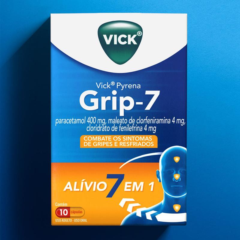 Vick Pyrena Grip 7 - 10 CAP - Medicamentos - Magazine Luiza