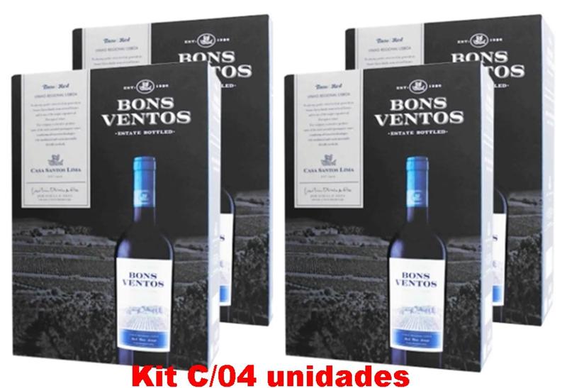 Vinho Bons Ventos Tinto BAG 3 litros Kit com 04 Bags (não é garrafa ...