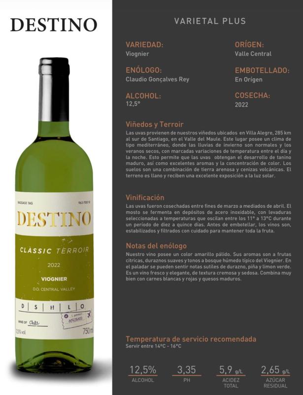 Vinho Chileno Destino Viognier 750 ml - Vinho - Magazine Luiza