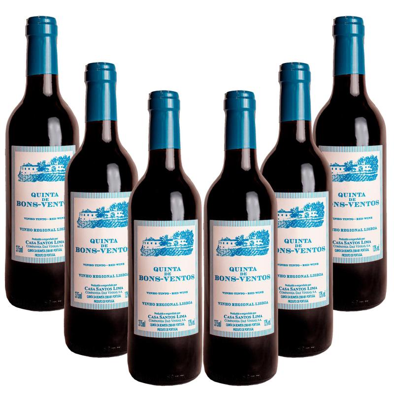 Vinho Português Bons Ventos Tinto 375 Ml Kit 6 unidades - Vinho ...