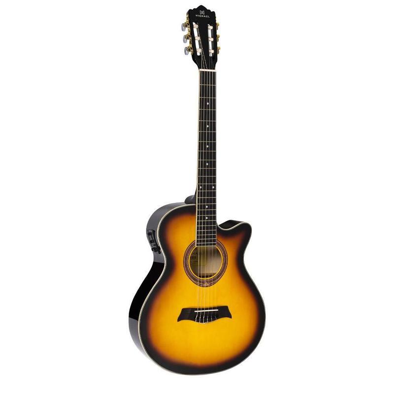 Violao Eletrico Michael Mini Jumbo VMY340 SB Nylon Sunburst - Violão ...