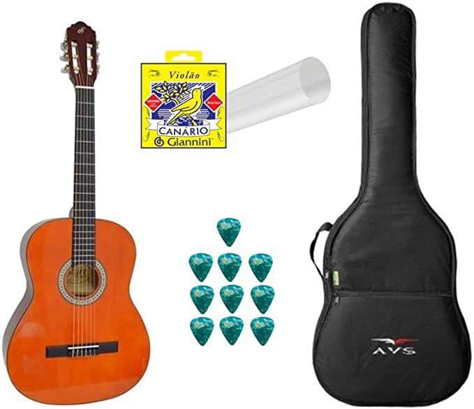 Violão Giannini Start Náilon N14 Natural Kit Com Capa De Luxo E ...