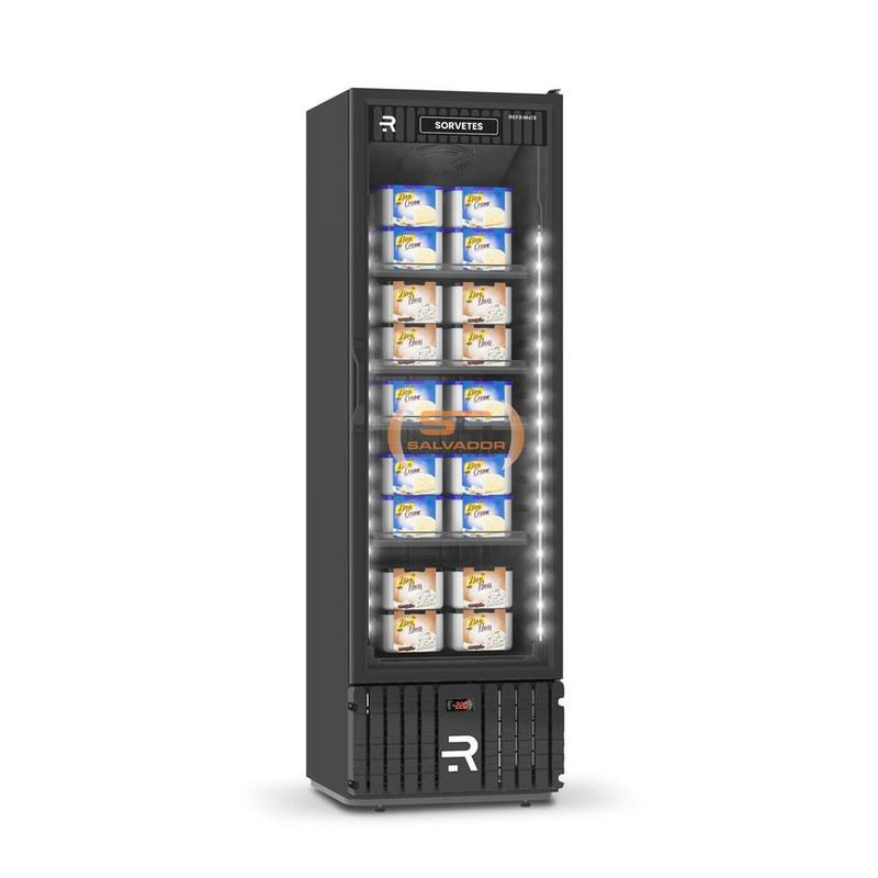 Visa Cooler Sorvete Porta Vidro Aquecido Ar Forçado -22ºC 400L ...